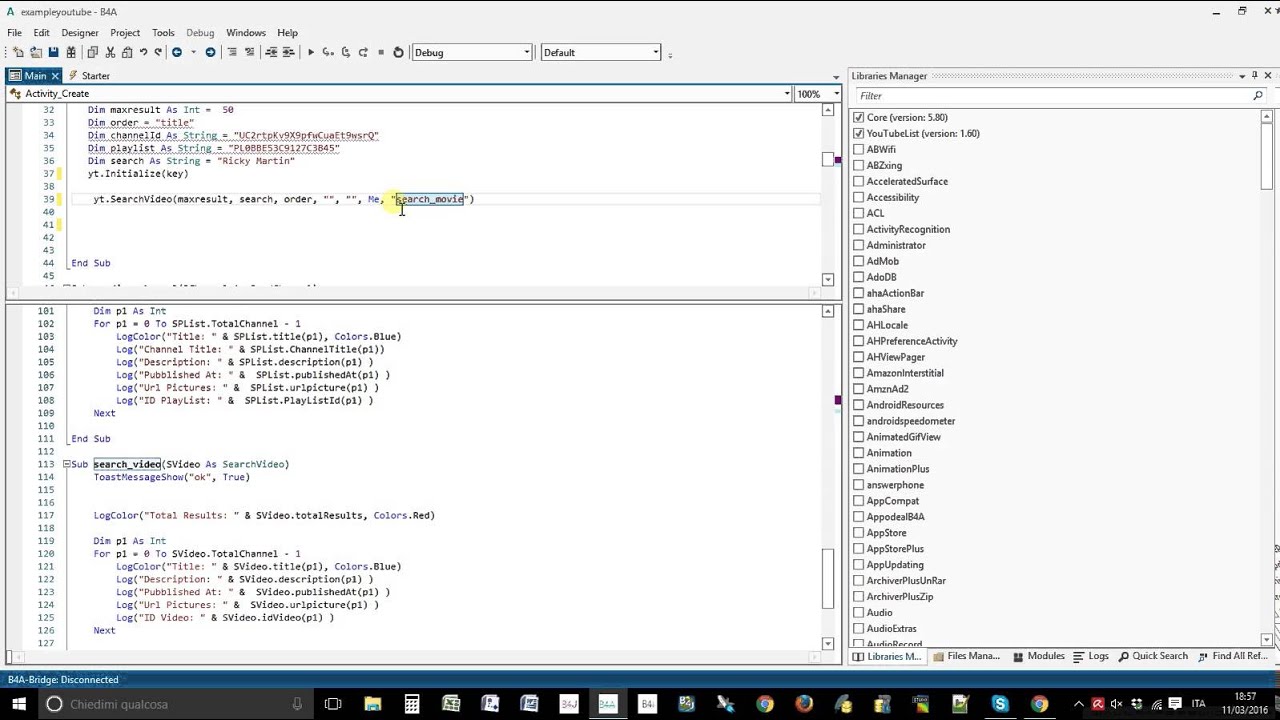 Libraries B4a Youtube
