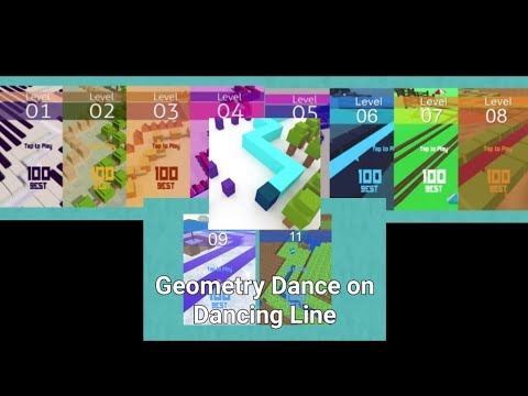 Geometry Dance On Dancing Line All Levels Youtube