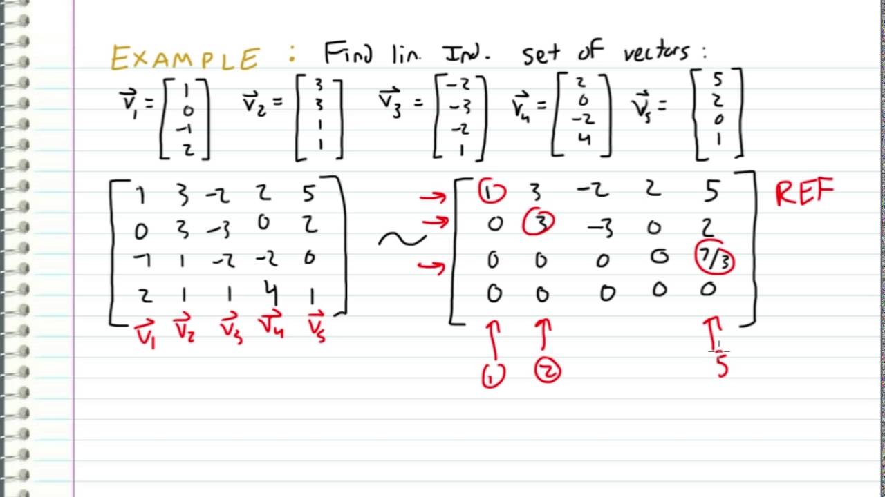 Linear Algebra Example Problems Spanning Vectors 1
