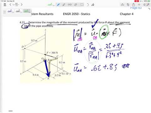 Statics 3d Moment About An Axis Example 1 Youtube