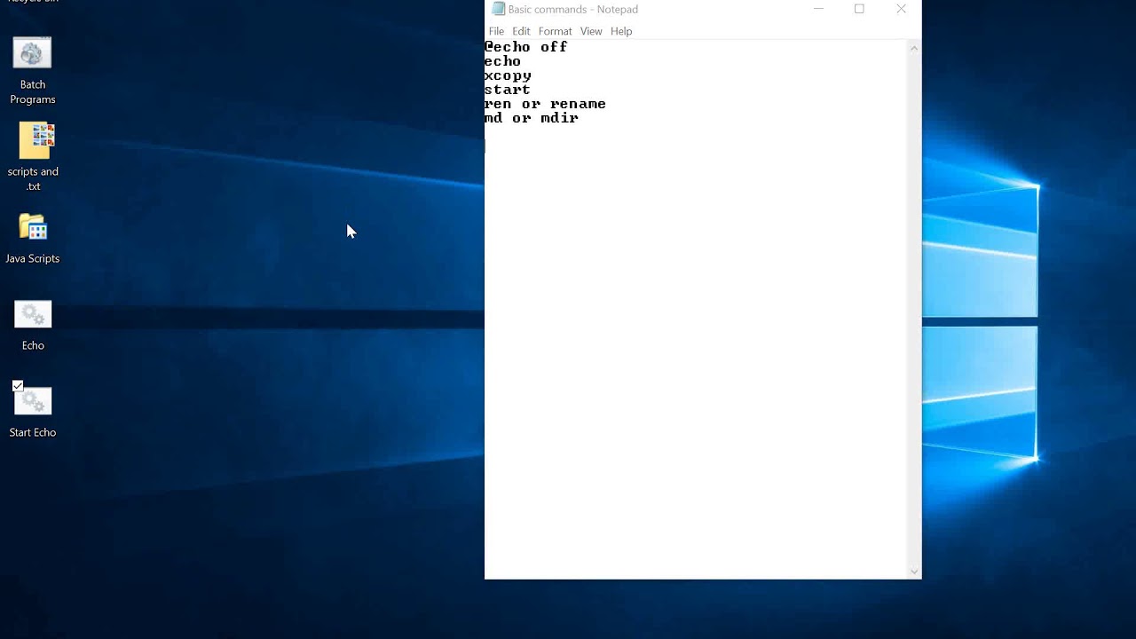 Basic Batch Programming Youtube