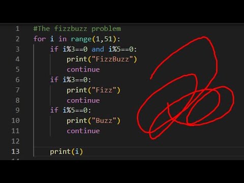 The Famous Fizzbuzz Problem With Python For Loop Youtube