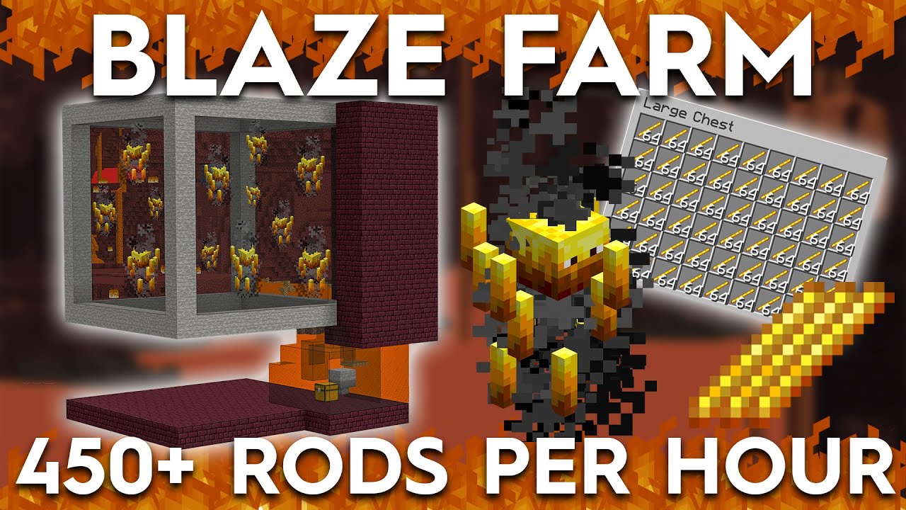 Minecraft Blaze Farm 450 Blaze Rods Per Hour Youtube