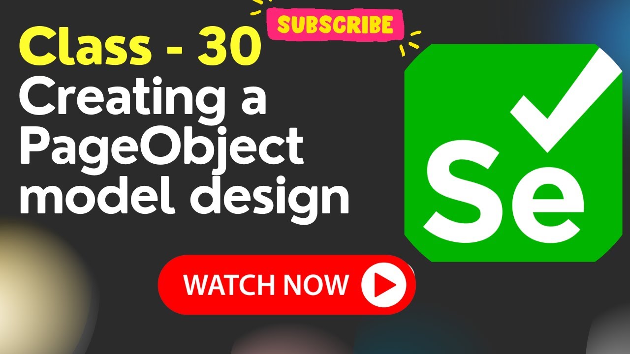 Class 30 Page Object Design Pattern Page Object Model In Selenium