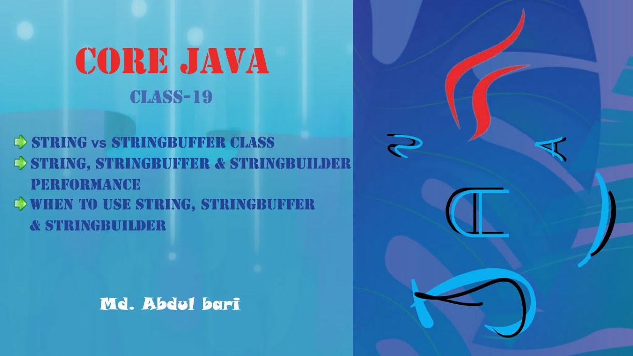 Core Java Bangla Tutorial String Vs Stringbuffer And Stringbuilder