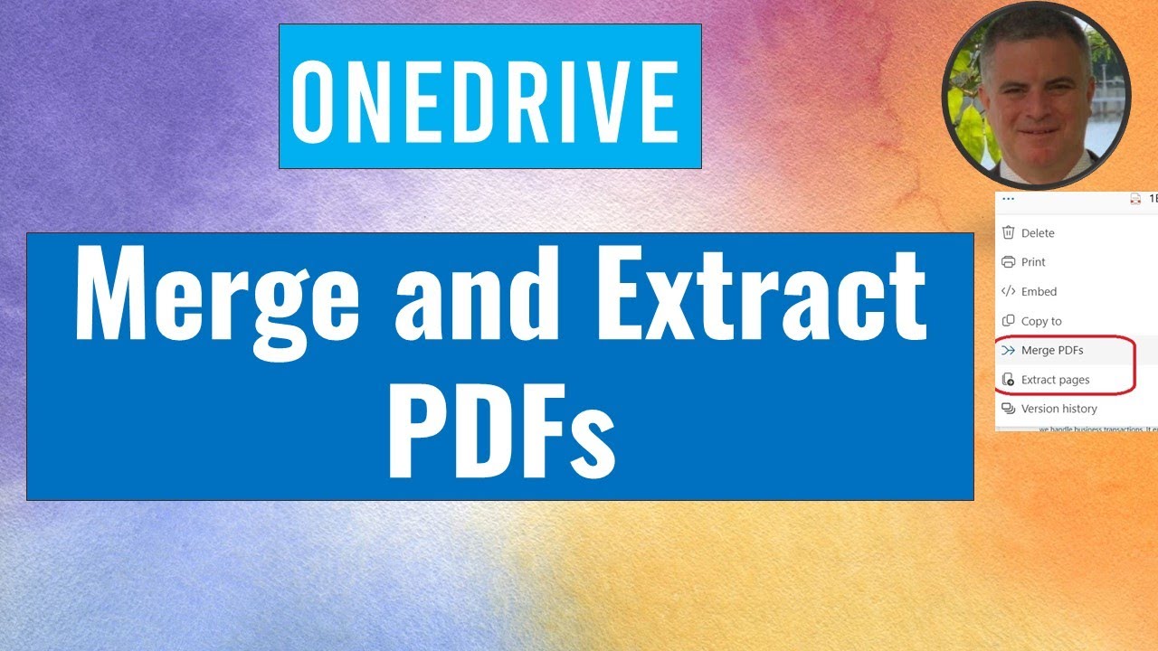 Onedrive How To Merge And Extract Pdf File Youtube