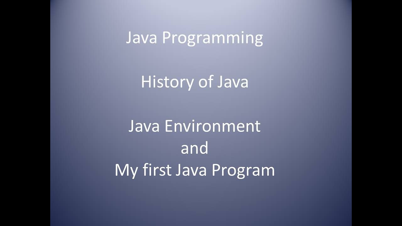 Java Programming My First Program Youtube