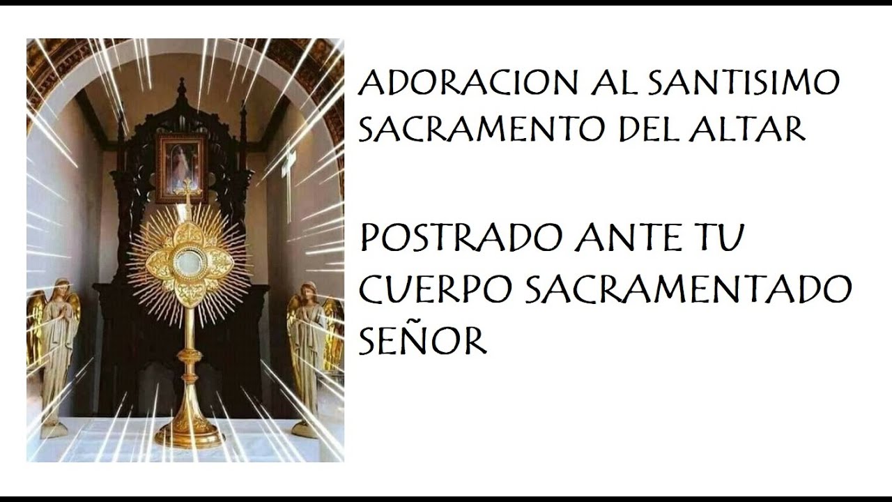 Adoracion Al Santisimo Sacramento Del Altar Postrado Ante Tu Cuerpo