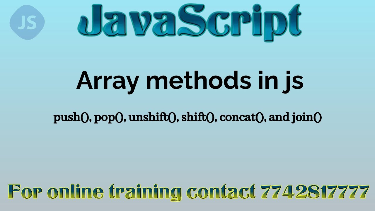Javascript Array Manipulation Push Pop Unshift Shift Explained