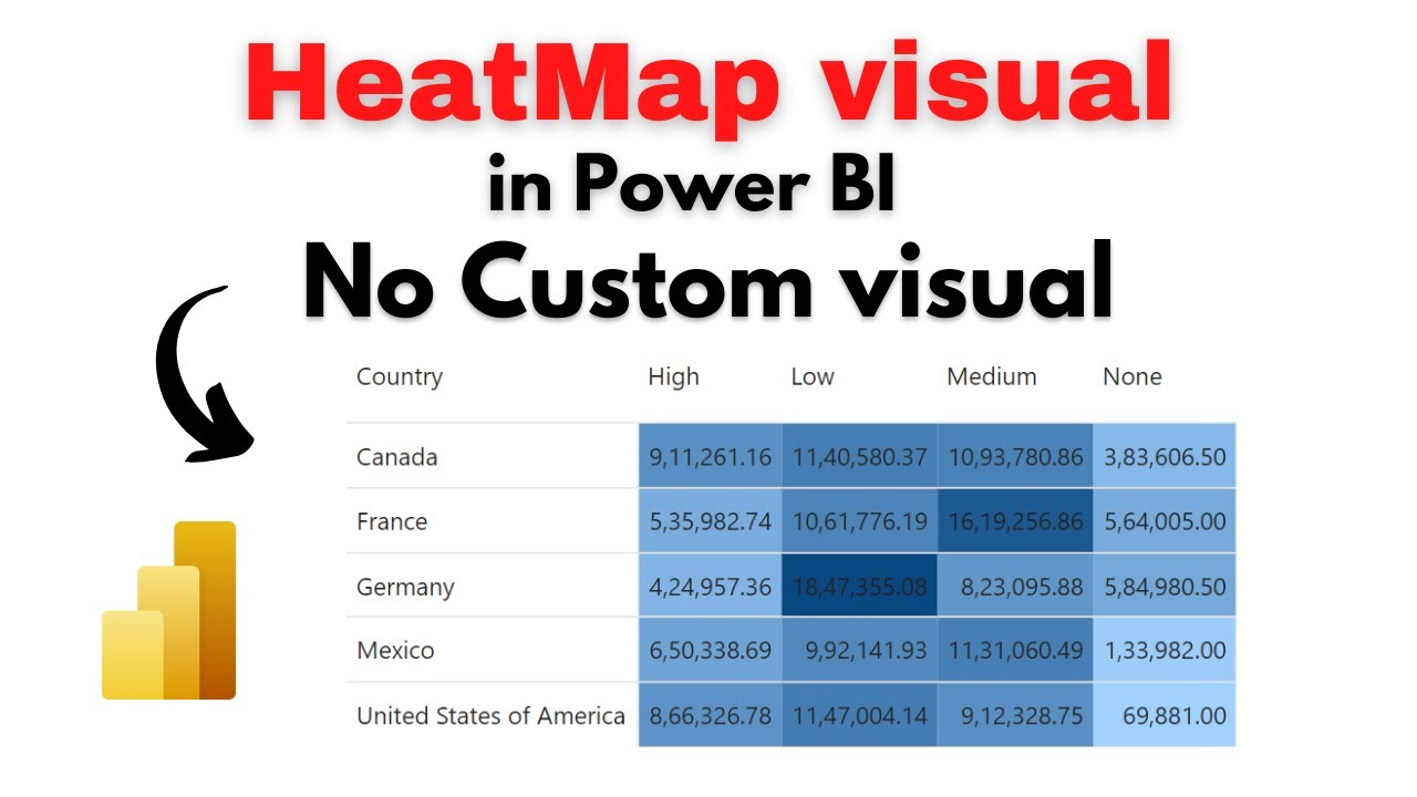 How To Create Heatmap In Power Bi Without Using Any Custom Visual Youtube