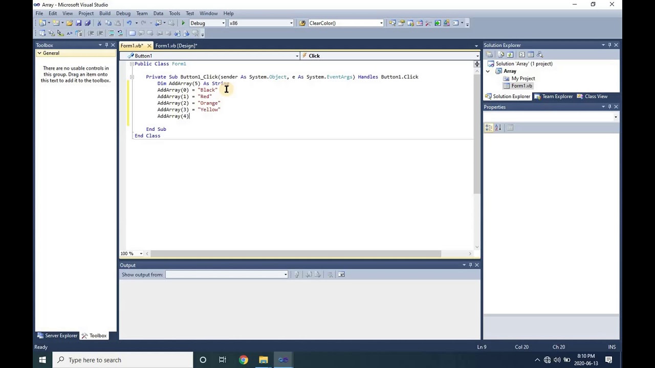 Visual Basic 20 Array How To Use Array In Visual Basic Youtube
