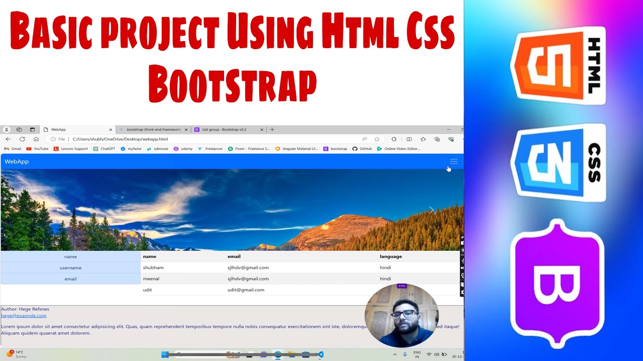 Project Using Html Css And Bootstrap From Scratch In Hindi Learn Html