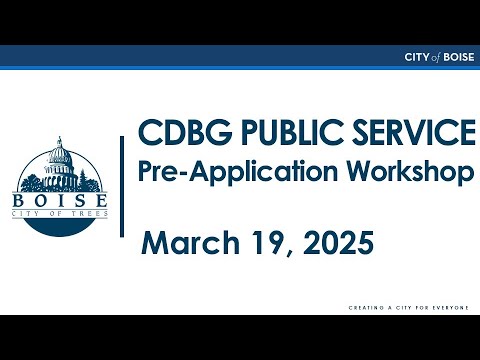 Cdbg Public Service Pre Application Workshop Youtube