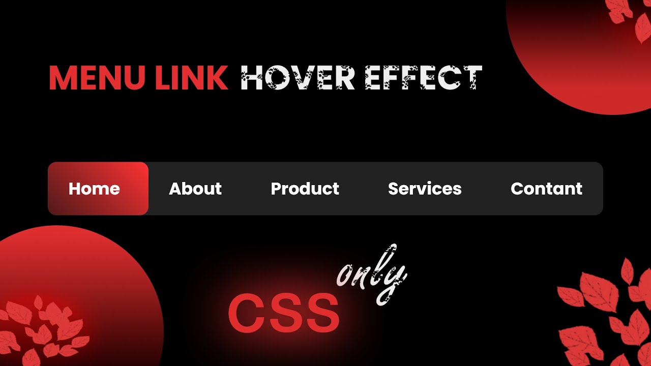 Animated Navigation Bar In Html And Css Menu Hover Animation Effects