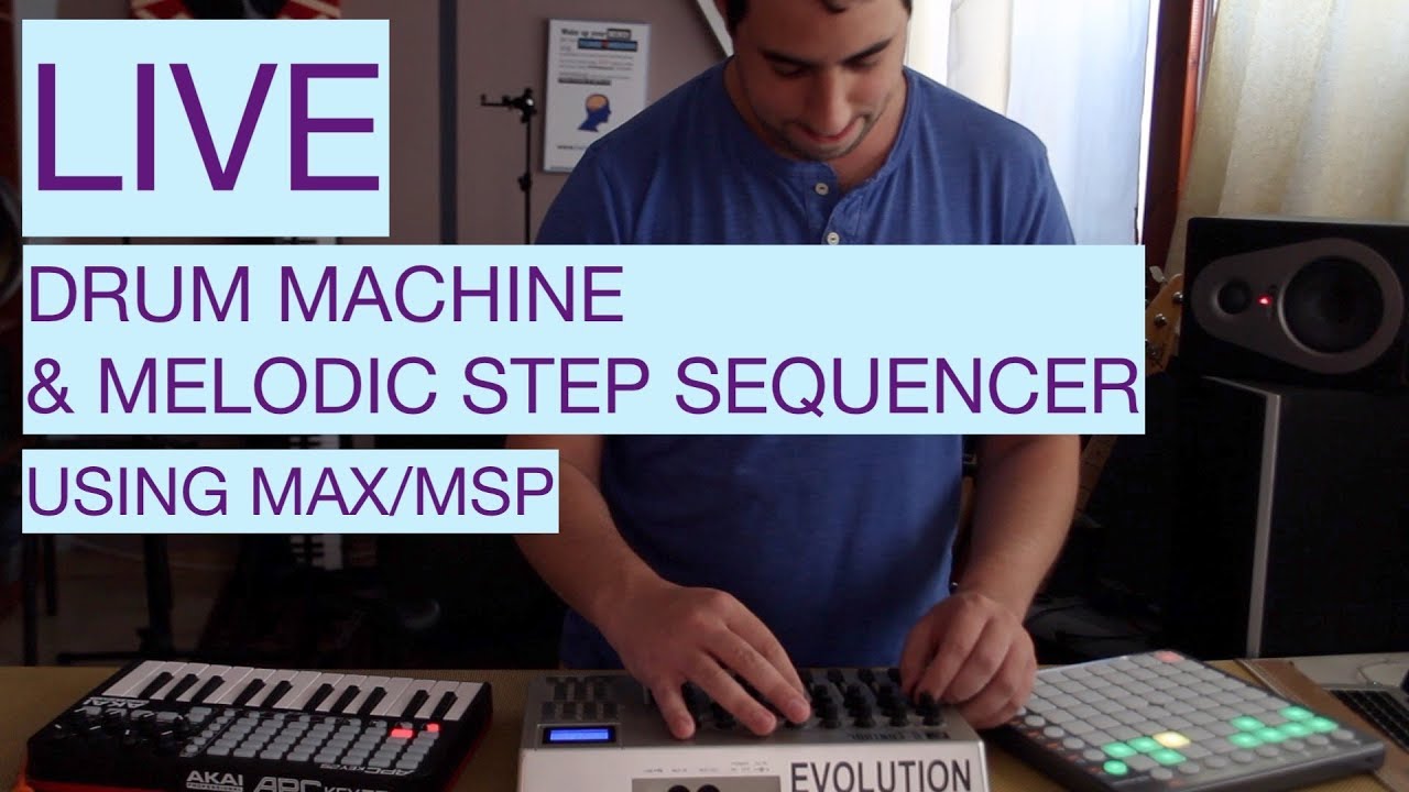 Live Drum Machine Melodic Sequencer Max Msp Youtube