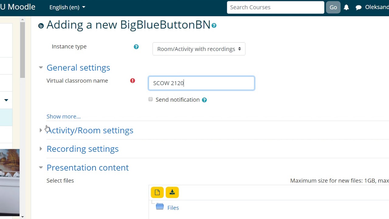 Moodle Bigbluebutton Activity Youtube