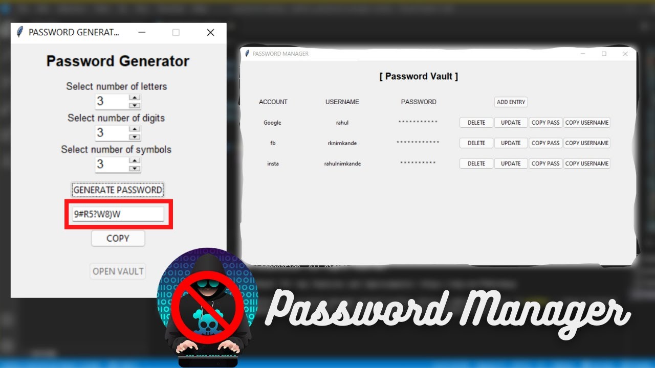 Password Manager Using Python Password Generator And Manager Using