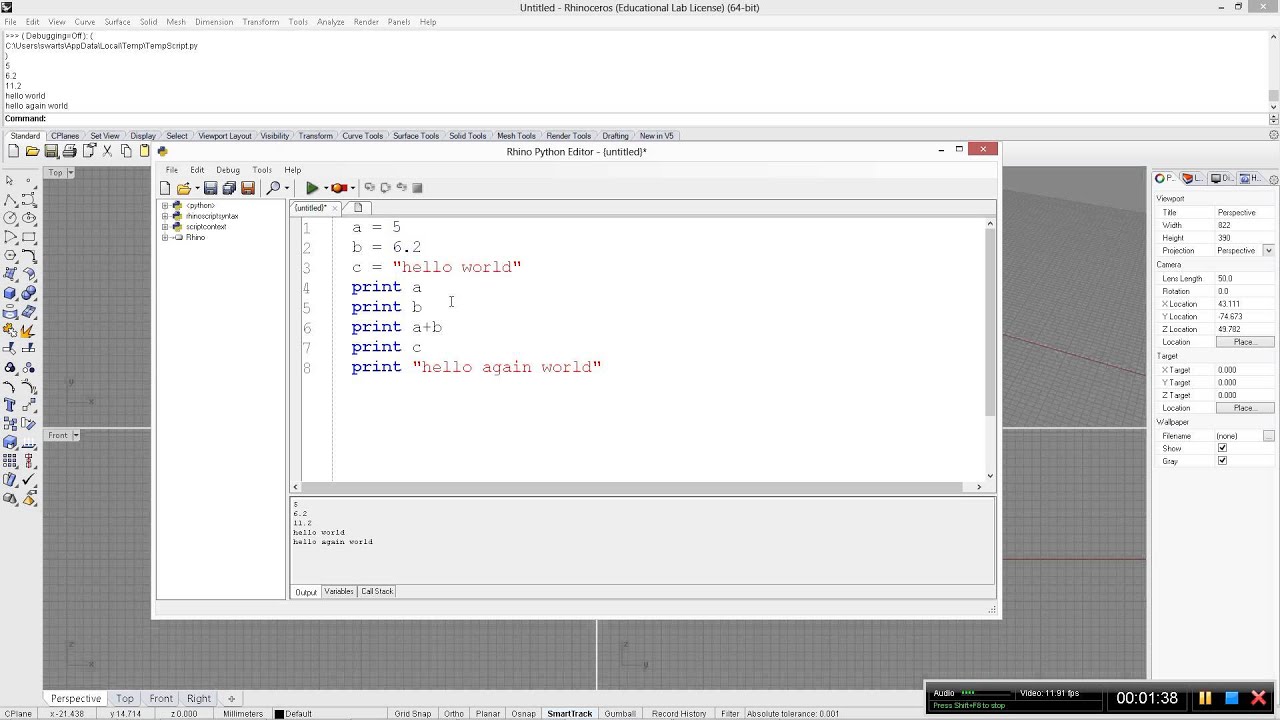 Rhinopython Variables Youtube