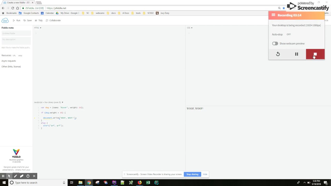 Using Jsfiddle For Head First Javascript Code Snippets Youtube