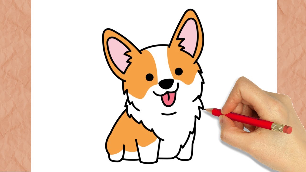 Como Dibujar Un Perro Corgi Kawaii I Facil Youtube