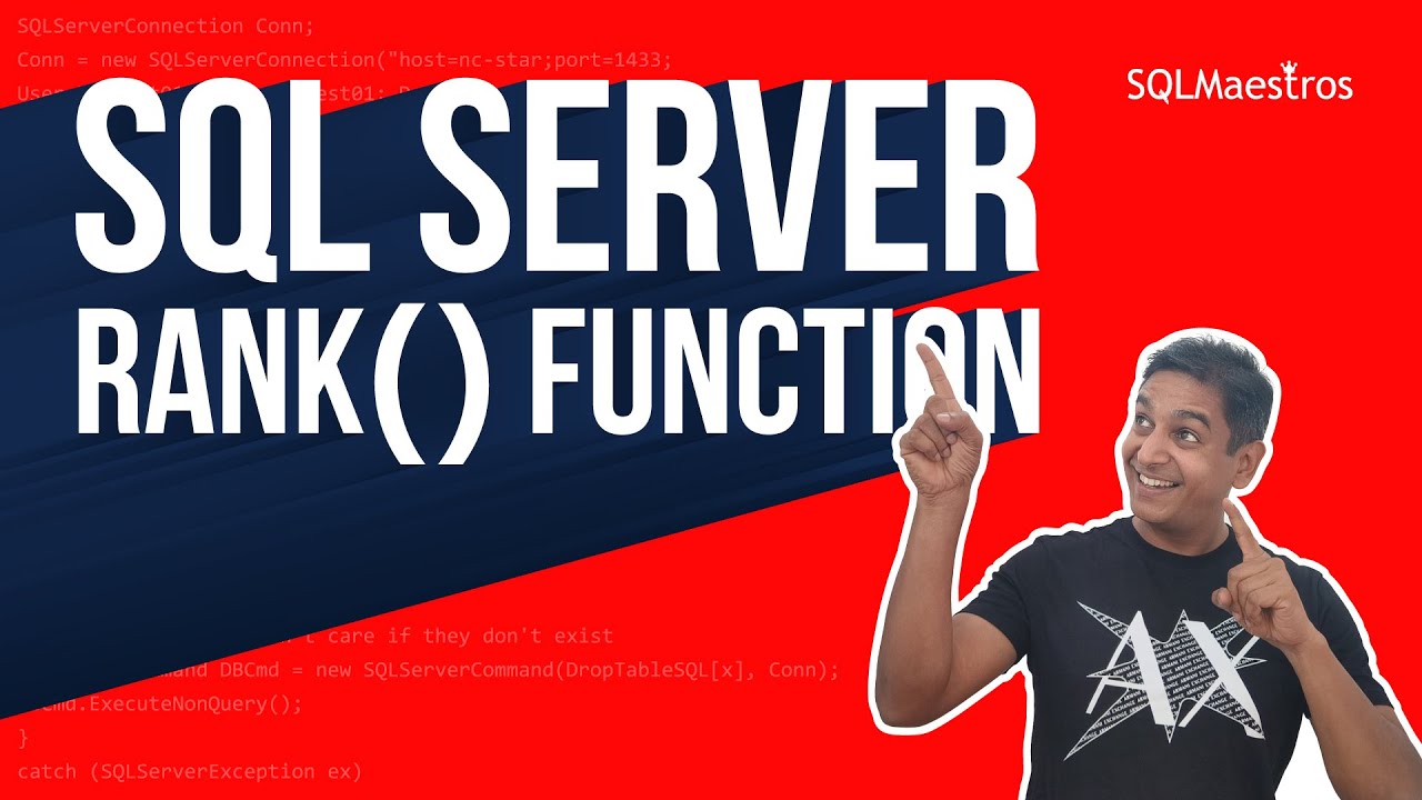 Rank Function In Sql Server By Satya Ramesh Youtube