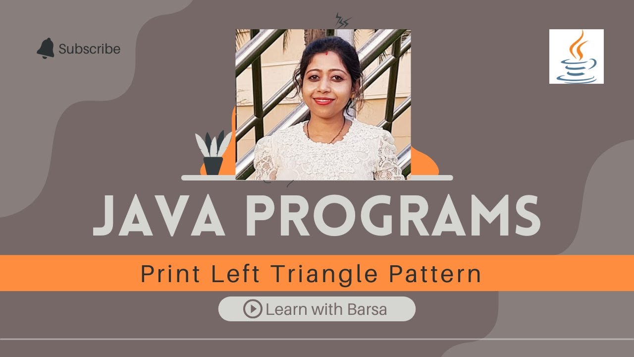 Pattern Program Print Left Triangle Pattern Java Programs Youtube