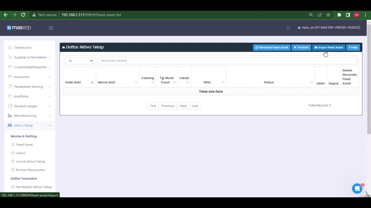 Tutorial Membuat Master Fixed Asset Pada Program Maserp Youtube