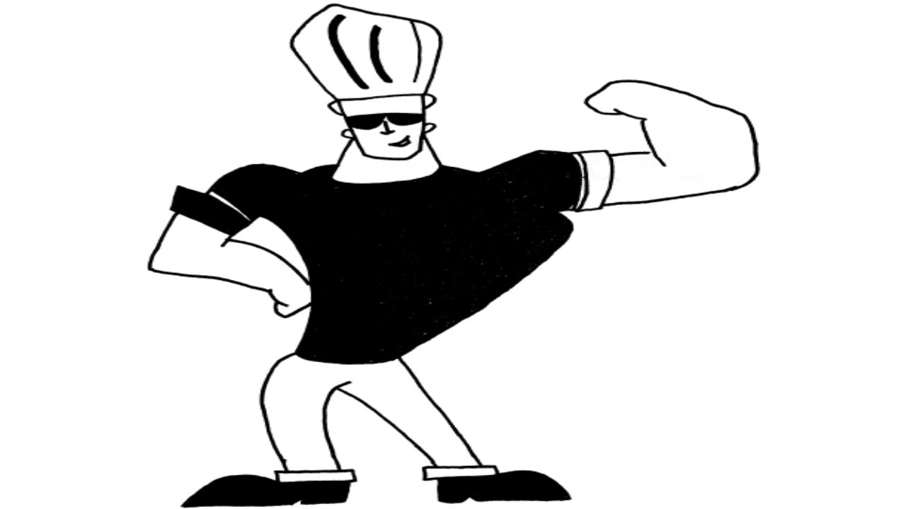 Drawing Johnny Bravo Cartoon Character Sketch Tutorial Youtube