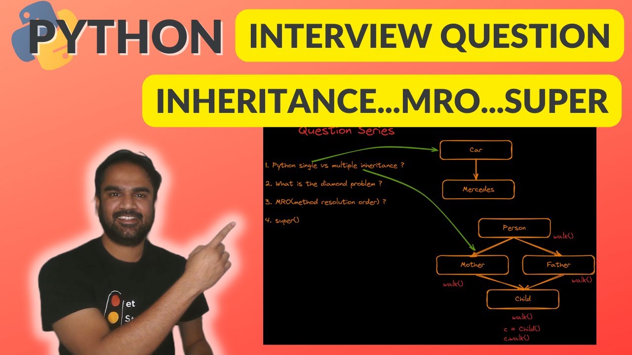 Python Interview Question Mro Multiple Inheritance Super Youtube