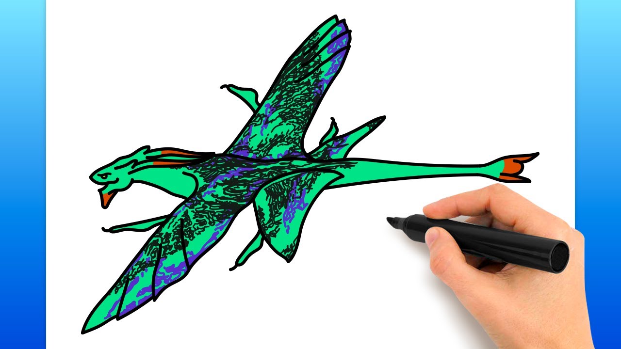 How To Draw A Mountain Banshee From Avatar Easy Drawing Tutorial