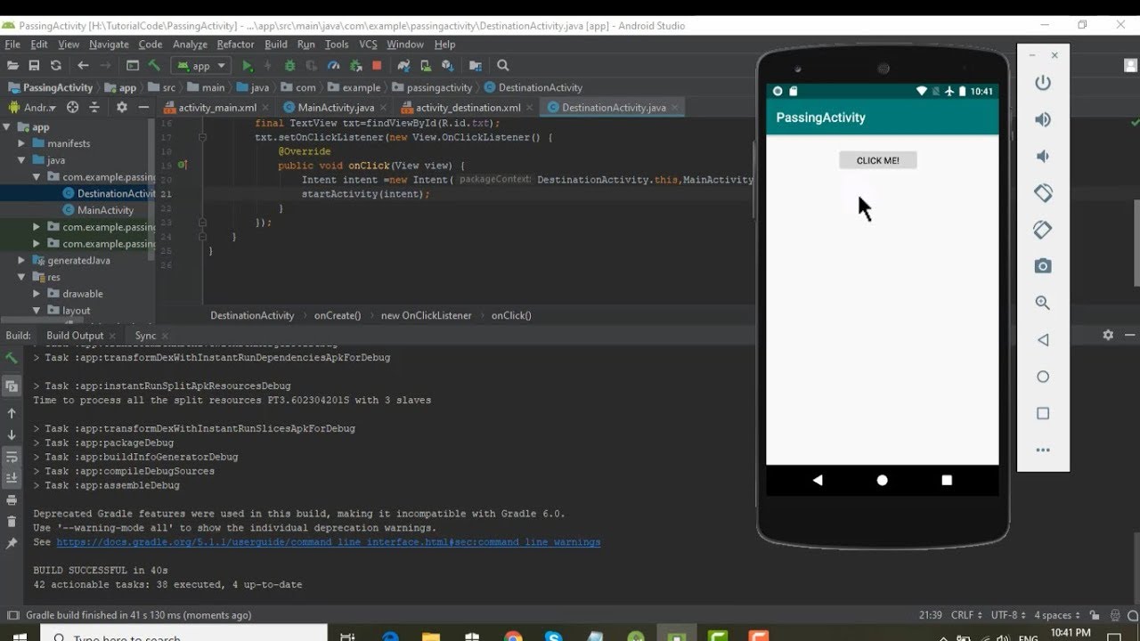 Android Changing Activity Using Button Textview Android Studio