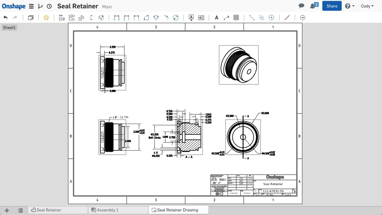 Onshape Drawing Templates