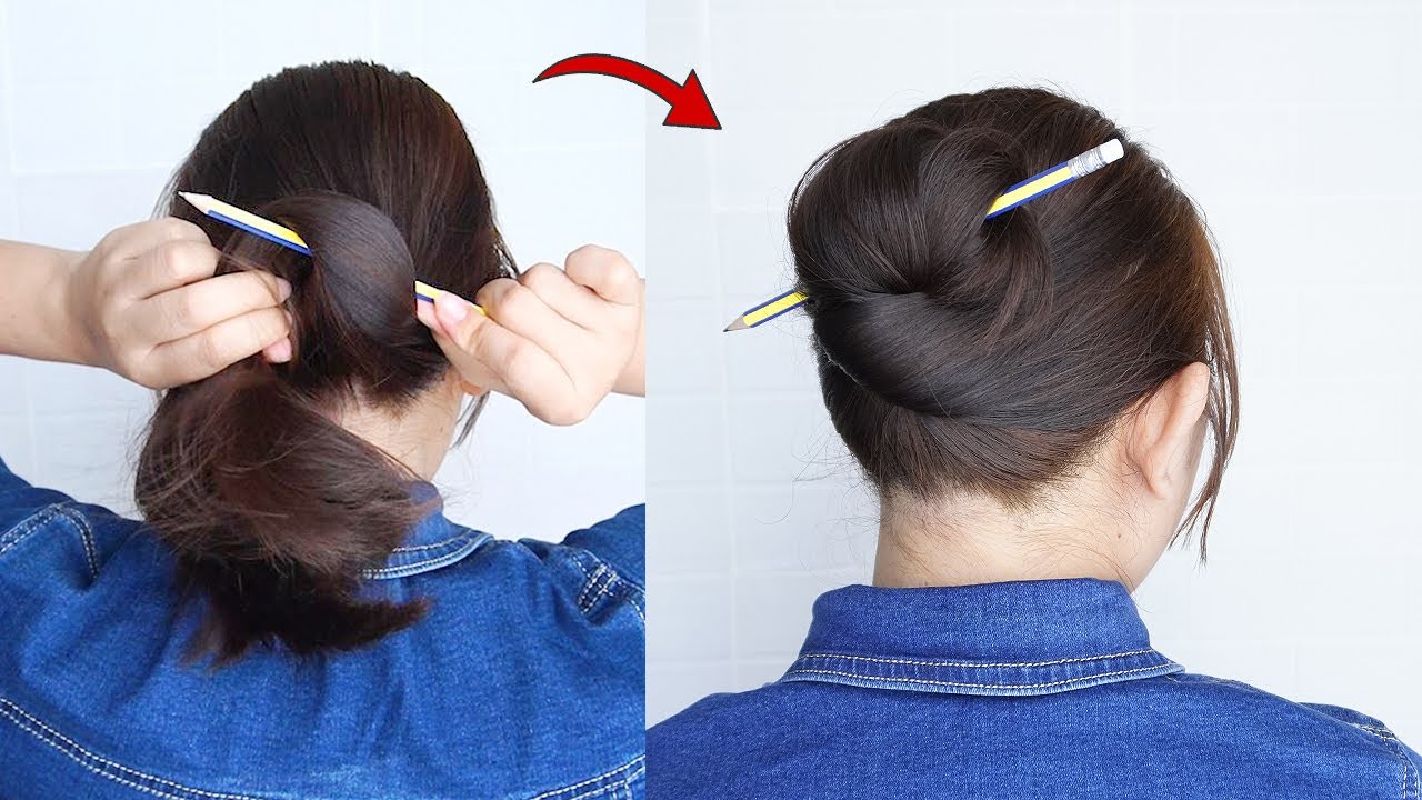 Hair Bun Using Pencil At Raymond Curry Blog