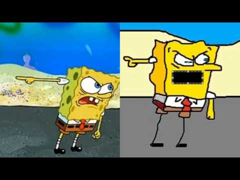 We Re Not Talking About This Original Vs Ms Paint Spongebob S Wait
