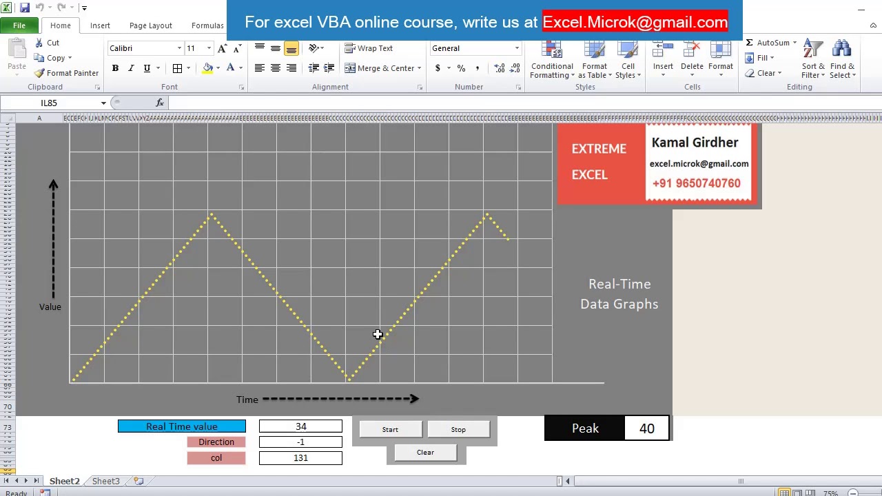 Real Time Graphs In Excel Using Vba Product Demo Youtube