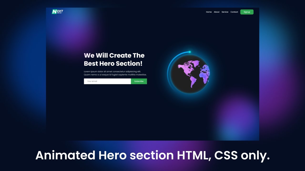 Responsive Animated Hero Section Using Html Css Only Youtube
