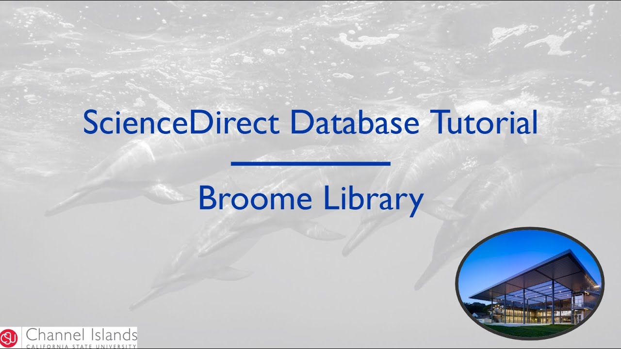 Sciencedirect Database Tutorial Youtube