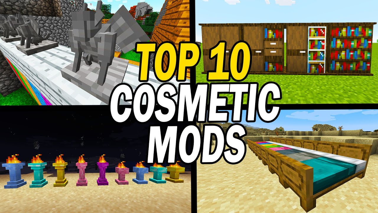 Top 10 Minecraft Cosmetic Mods Statues Furniture Blocks Youtube