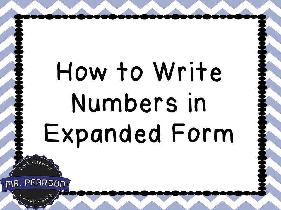 Expanded Form And Standard Form