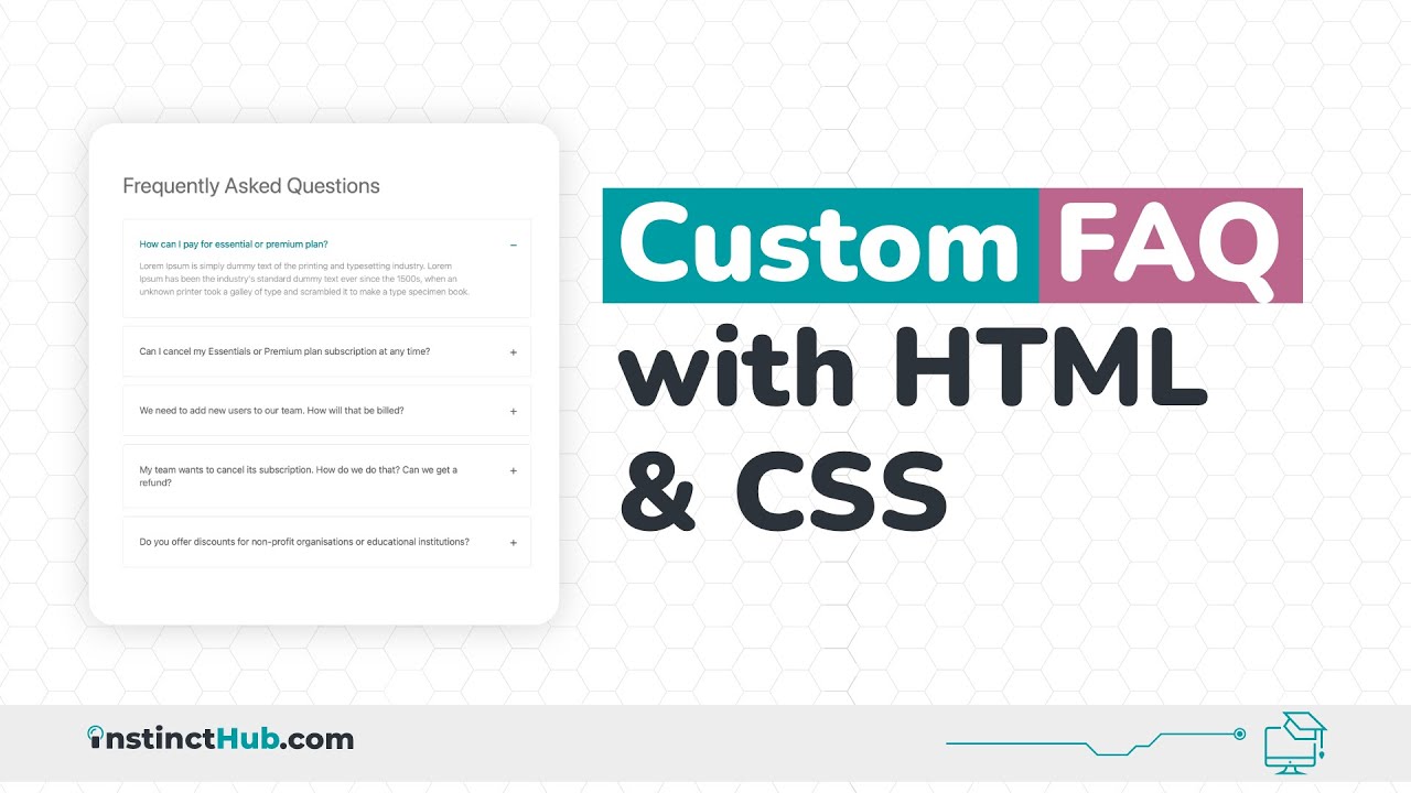 Custom Faq Page With Html And Css Youtube