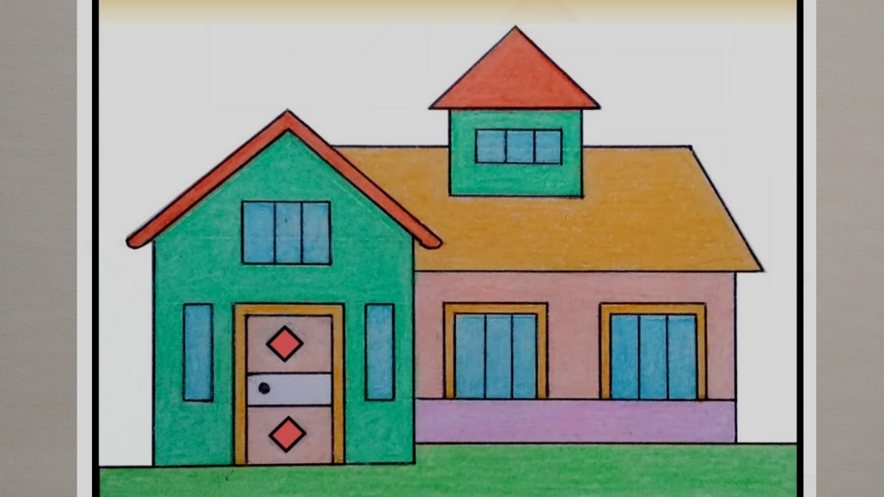 How To Draw A House House Color Drawing Beautiful House Drawing