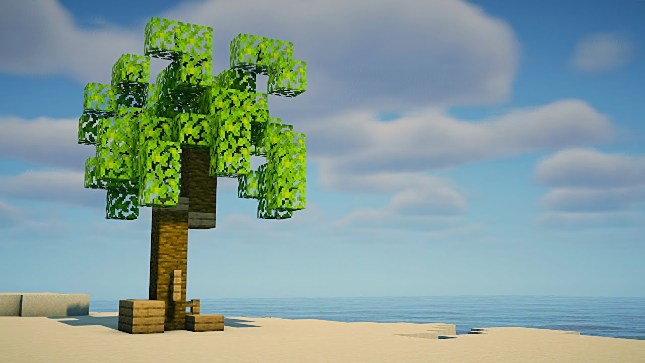 How To Build A Custom Palm Tree Minecraft Tutorial Youtube