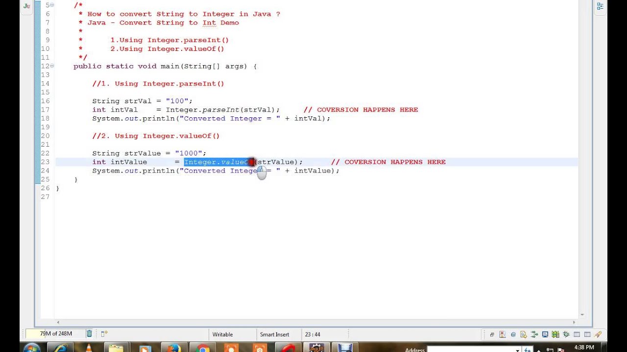 How To Convert String To Integer In Java Demo Youtube