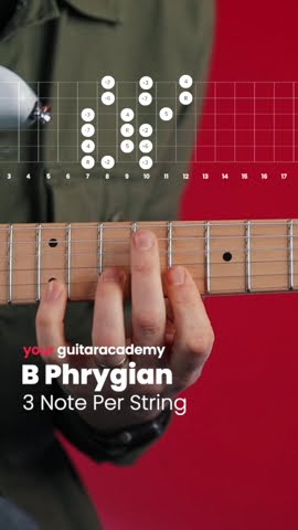 B Phrygian Scale 3 Note Per String Guitarlessons Youtube