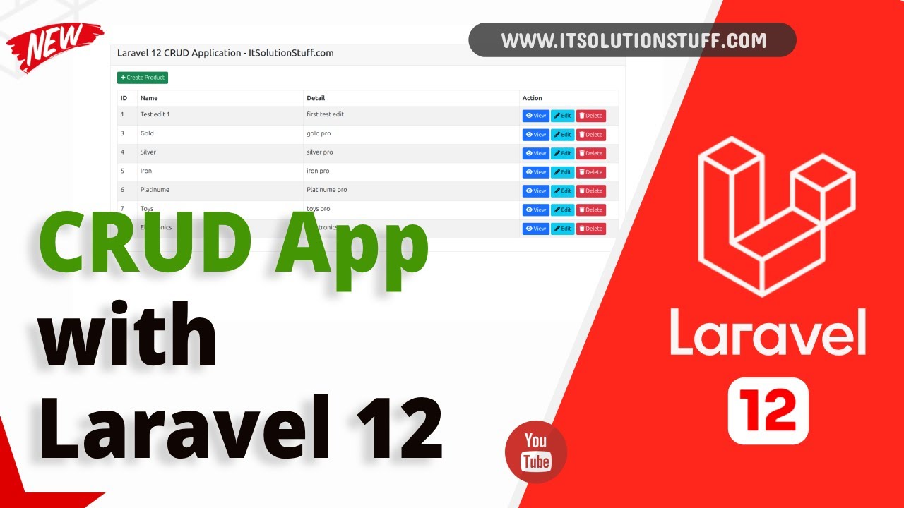 Laravel 12 Crud Operation For Beginners Step By Step Youtube