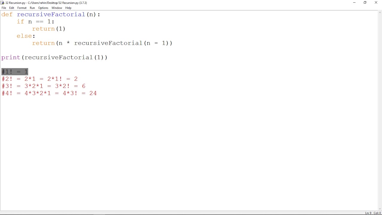 32 Eng Python 3 Functions Iv Recursion Or Recursive Functions Youtube
