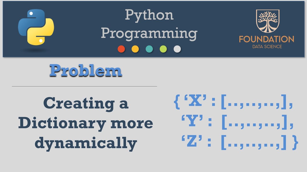 Python Creating Dictionary Dynamically Youtube