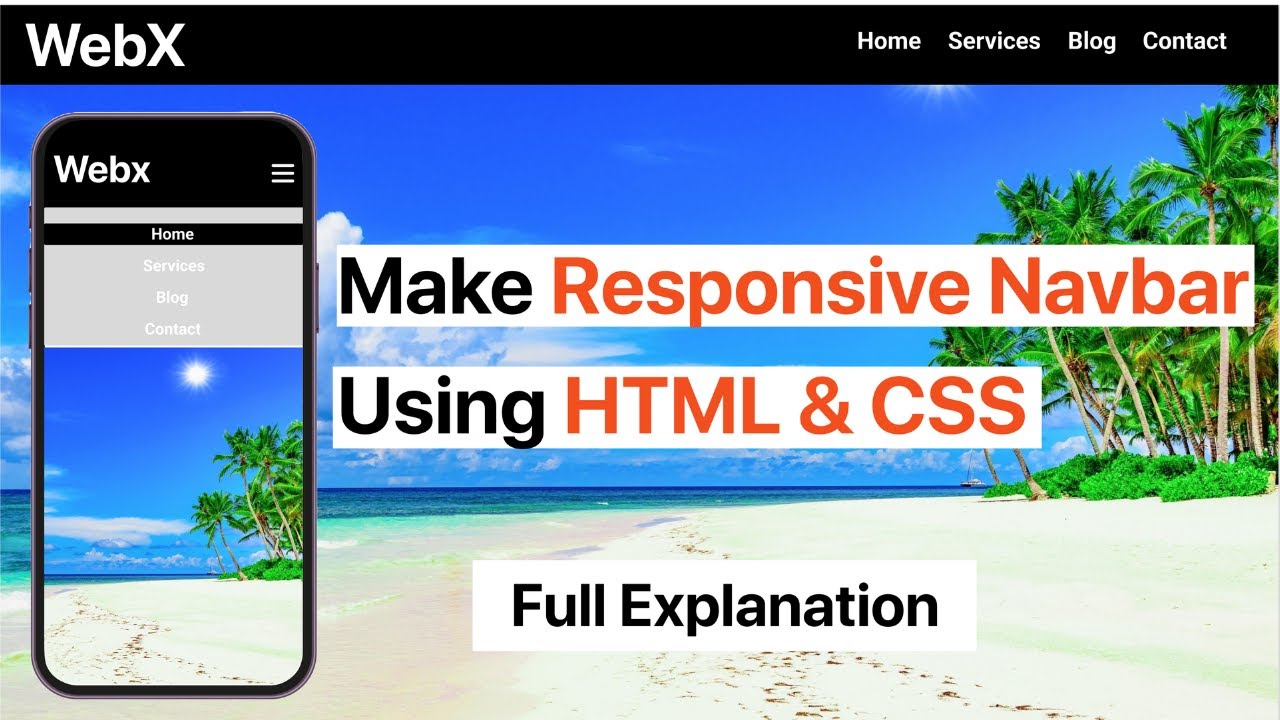 How To Make Mobile Responsive Navbar In Html Using Css Only Full