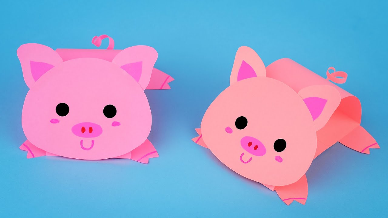 How To Make Paper Pig Diy Easy Paper Craft Tutorial Youtube