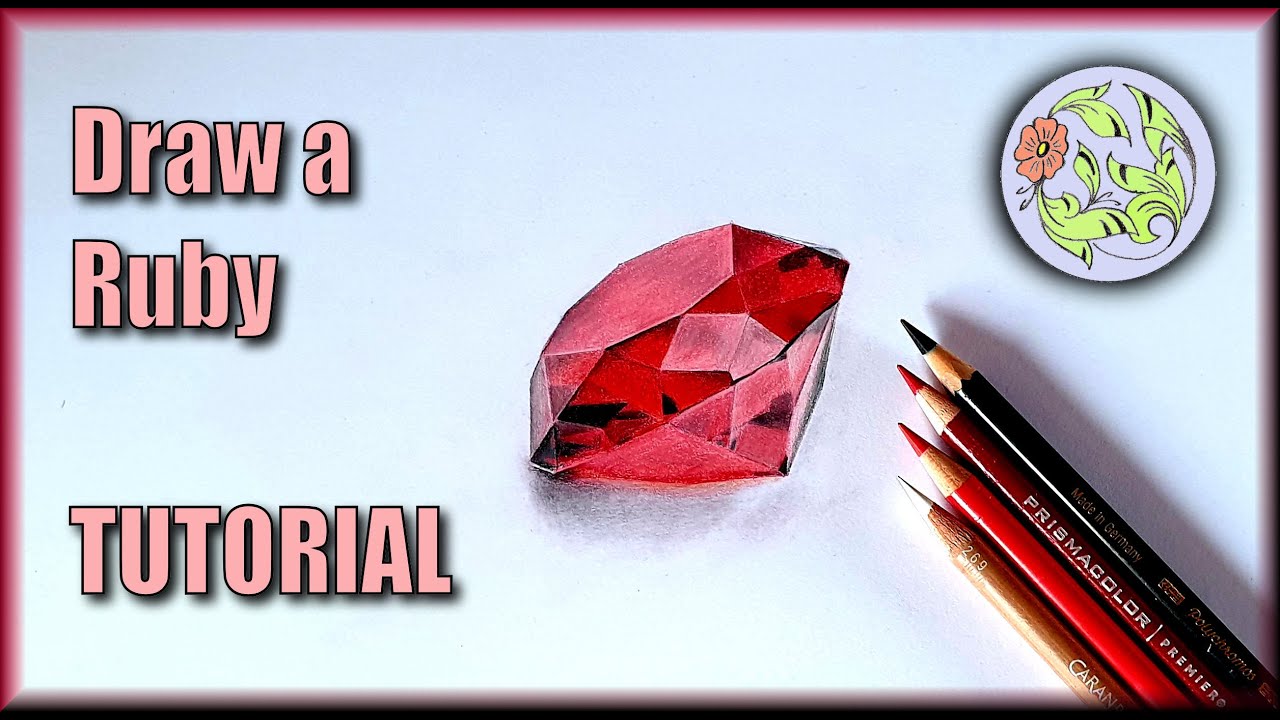 Draw A Gemstone Ruby Drawing Tutorial Youtube